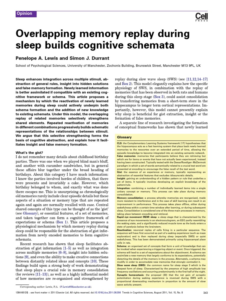 Durrant - Overlapping - 4716 | PDF | Schema (Psychology) | Memory