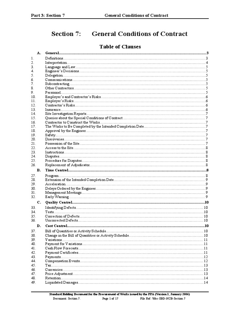 General Conditions Contract Summary | PDF | General Contractor ...
