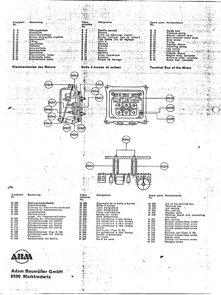 ABM Terminal Box of Motor Part List en de FR | PDF
