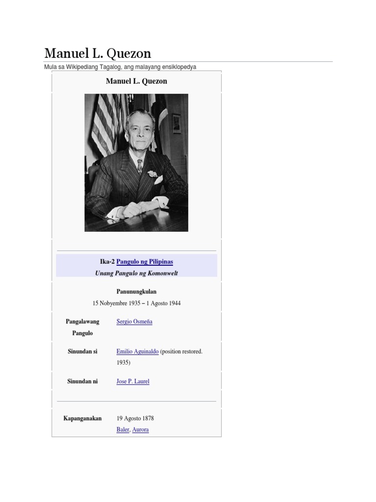 Manuel L Quezon | PDF