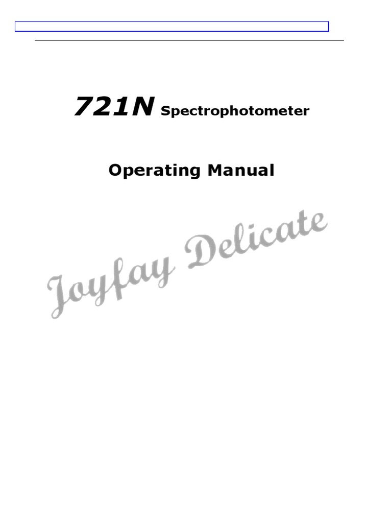 Operating Manual: Spectrophotometer | PDF | Spectrophotometry | Absorbance
