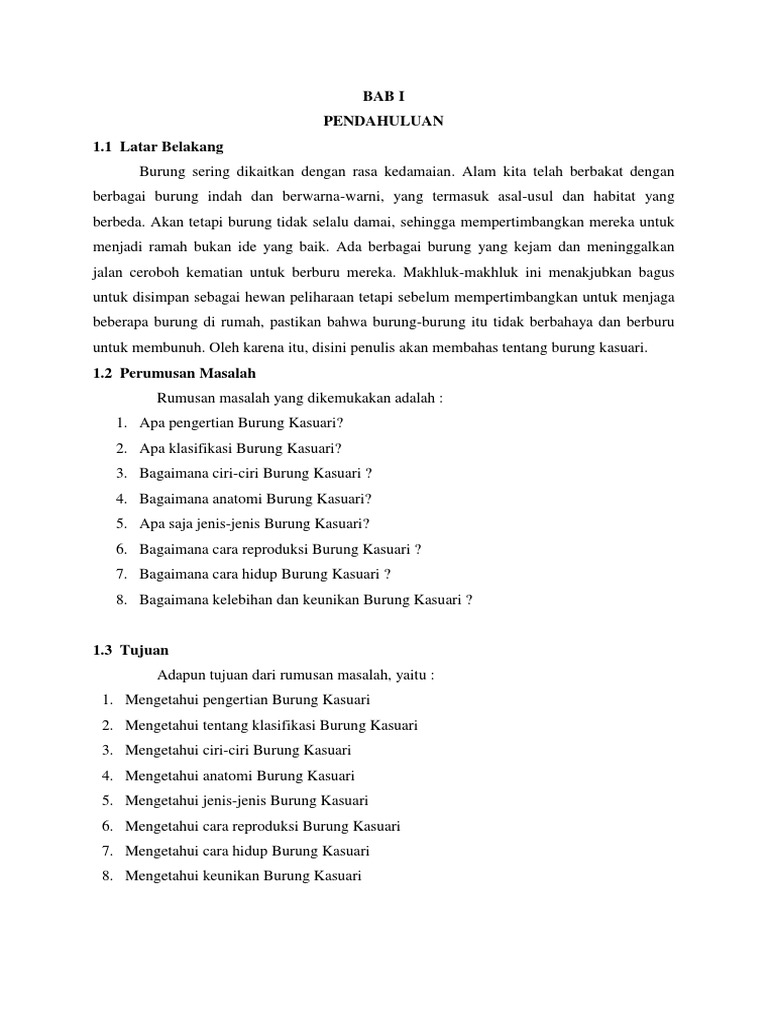 BAB I Kasuari | PDF