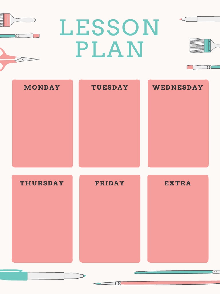 Pink & Mint Art Lesson Plan | PDF