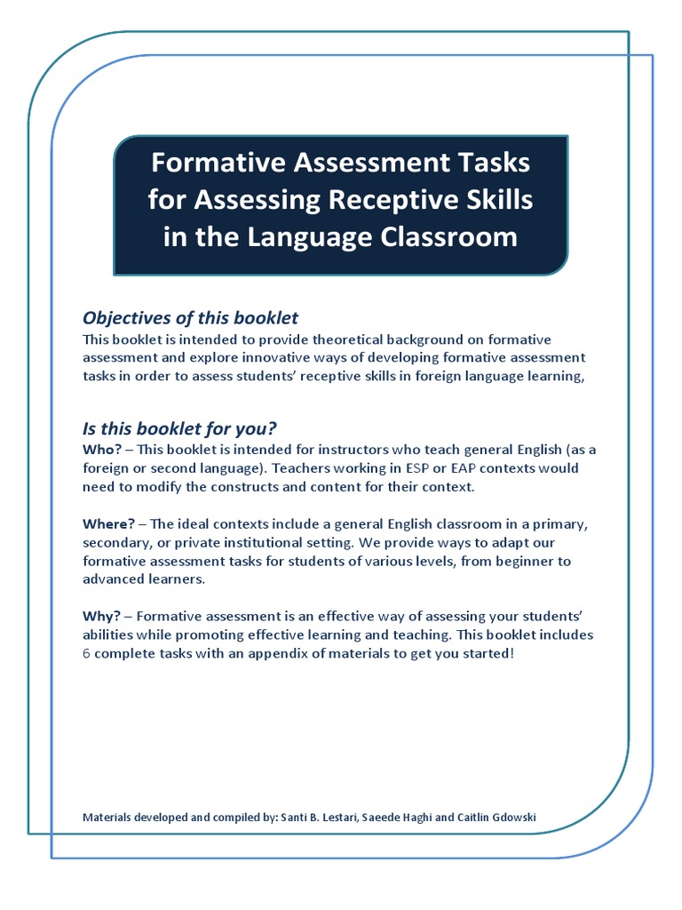 Formative Assessment for Language Skills | PDF | Educational Assessment ...