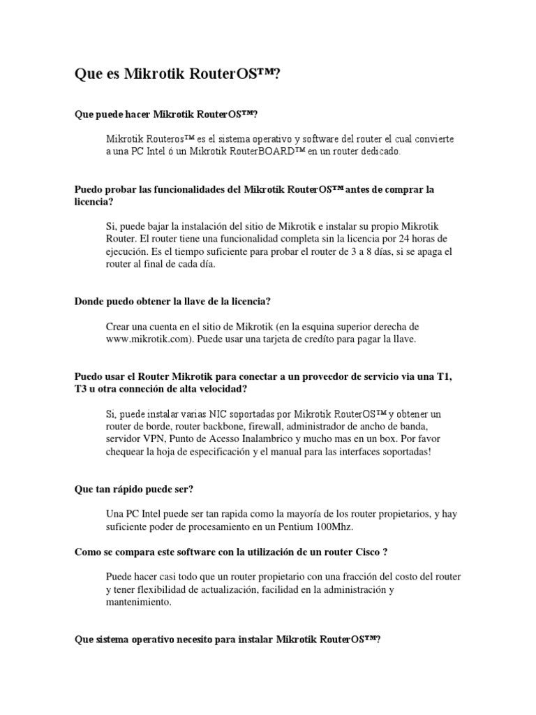 Que Es Mikrotik RouterOS | PDF | Enrutador (Computación) | Cortafuegos ...