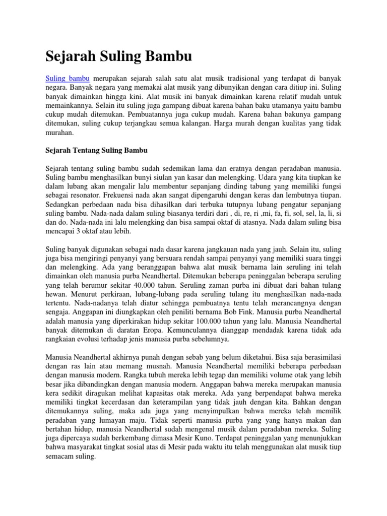 Sejarah Suling Bambu | PDF