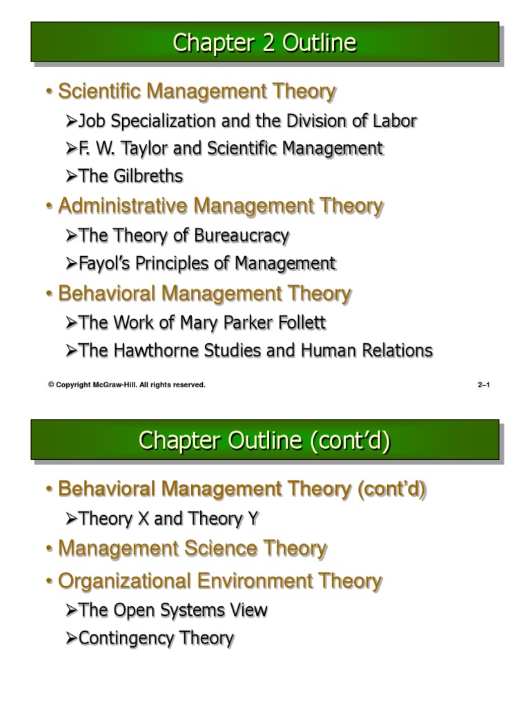 Chapter 2 Outline: - Scientific Management Theory | Download Free PDF | Systems Science ...