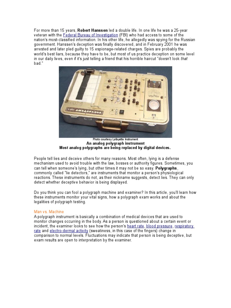 Federal Bureau of Investigation | PDF | Polygraph | Test (Assessment)