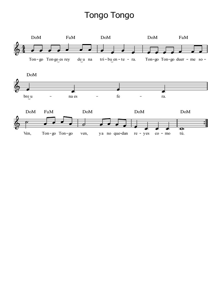 Tongo Tongo Song Lyrics and Chords | PDF