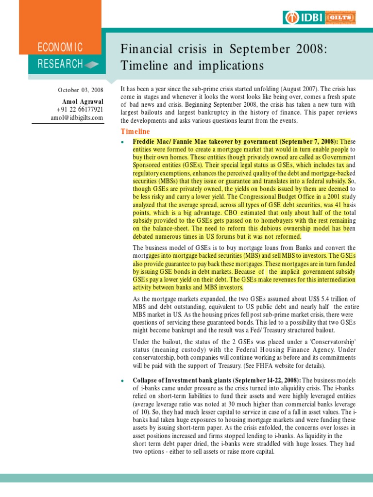 Financial Crisis Timeline: September 2008 | PDF | Money Market Fund ...