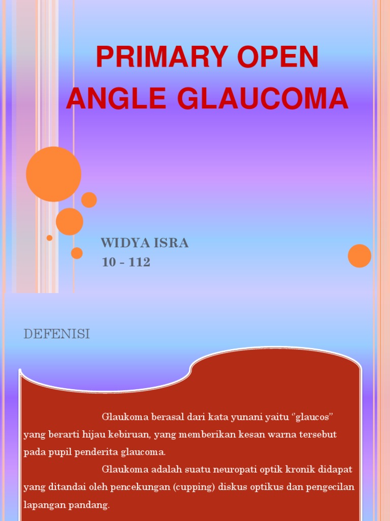 Primary Open Angle Glaucoma | PDF | Sains & Matematika