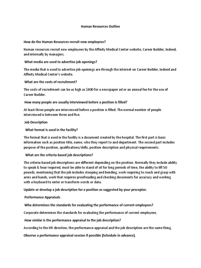 HR Outline | PDF | Human Resource Management | Recruitment