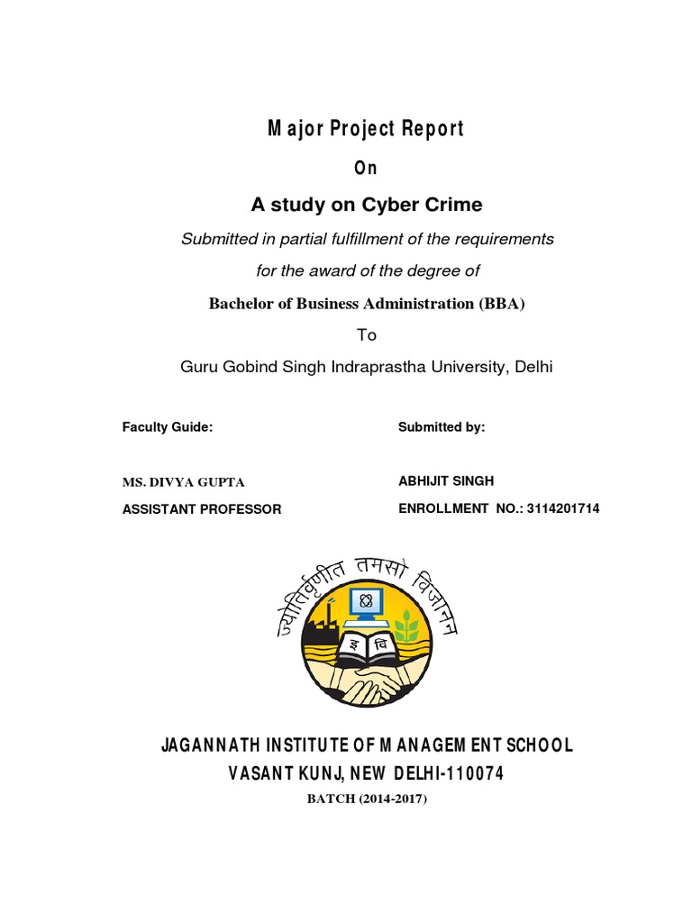 Cyber Crime Project Final Bba2 | PDF | Service Industries | Computing