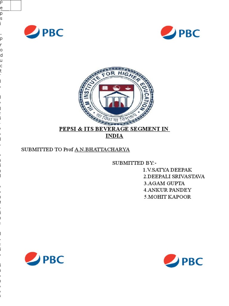 PEPSI Project | PDF | Pepsi Co | Beverages