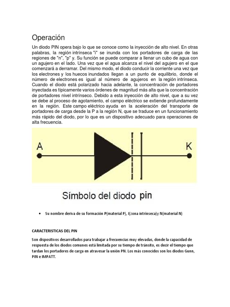 Características y usos del diodo PIN para operaciones de alta ...