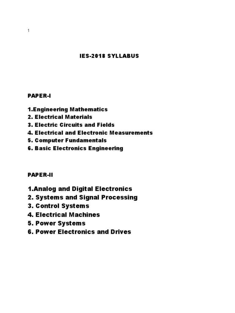 Ies Syllabus | PDF | Test (Assessment) | Electronics