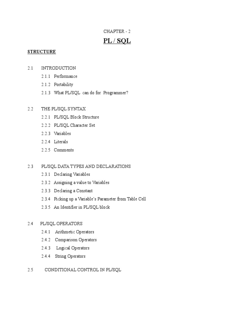 Chapter 2 | PDF | Pl/Sql | Control Flow