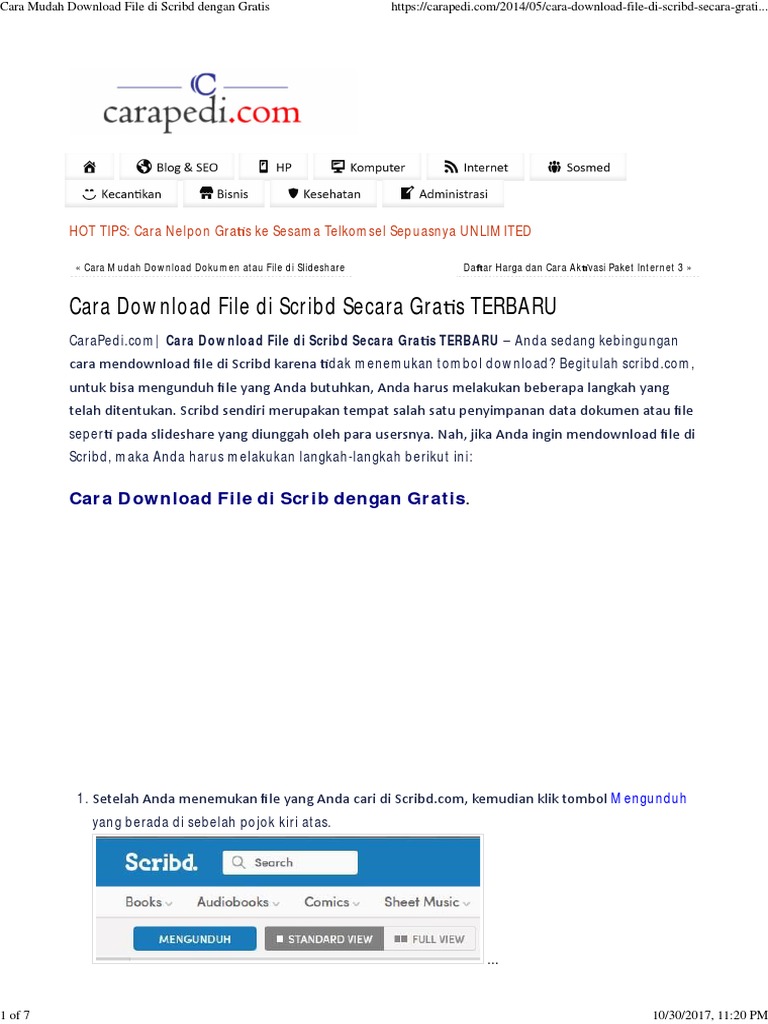 Cara Mudah Download File Di Scribd Dengan Gratis | PDF Cara Mudah Download File Di Scribd Dengan Gratis | PDF