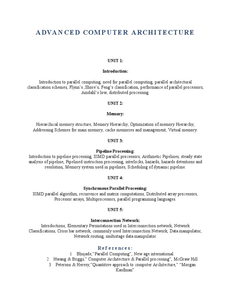 Advanced Computer Architecture: Unit 1 | PDF | Data Compression | Parallel Computing