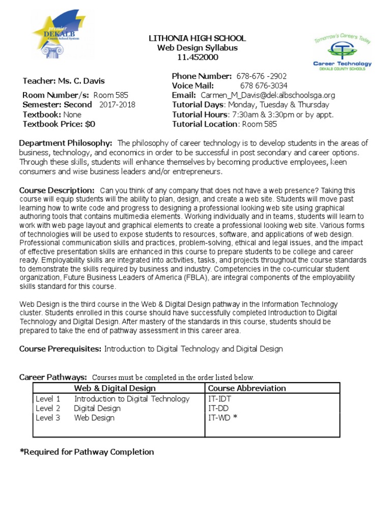 Web Designcourse Syllabus | PDF | World Wide Web | Internet & Web
