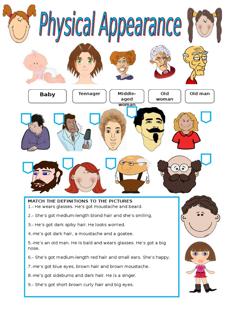 Physical Appearance Description Exercises | PDF | Language Arts ...