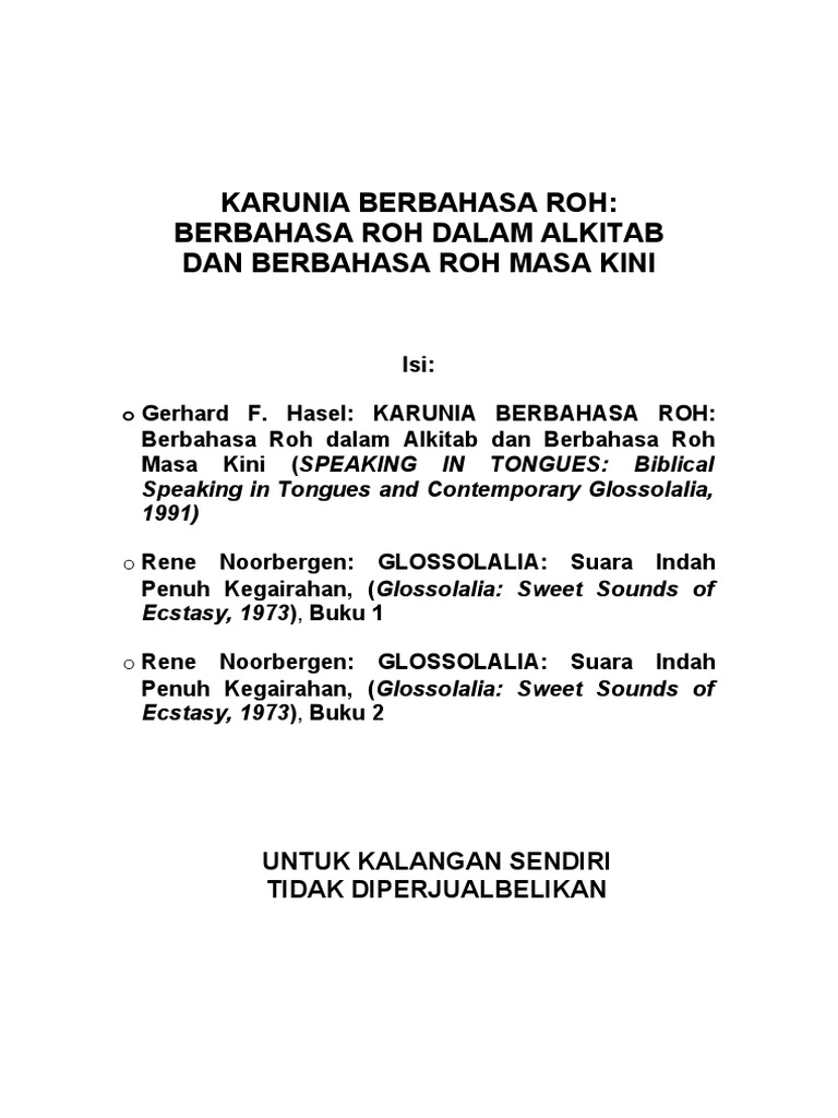 Bahasa Roh Hasel | PDF