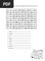 Sopa de letras: sustantivos y adjetivos | PDF