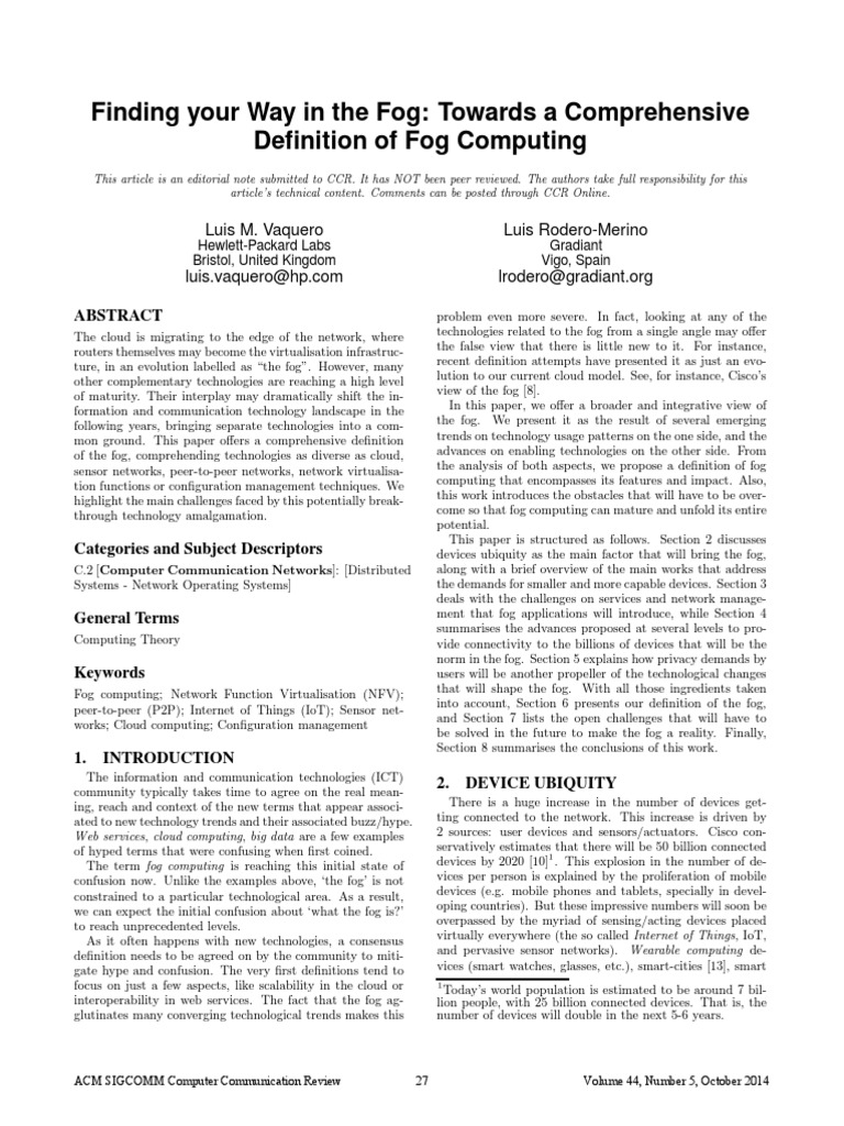 Fog Computing | PDF | Internet Of Things | Computer Network