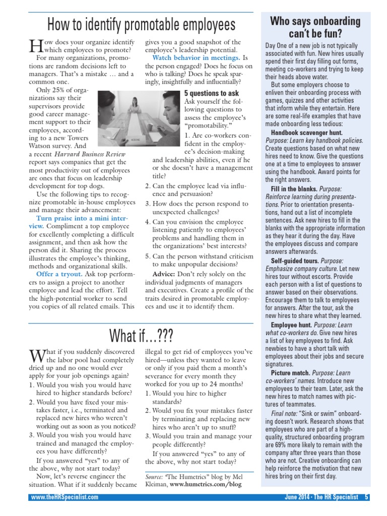 How To Identify Promotable Employees | PDF | Employment ...