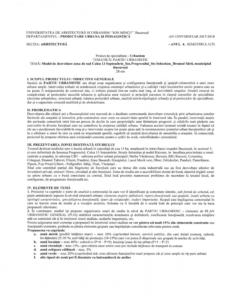 Tema Partiu Urban - An IV - 2017-2018 PDF | PDF