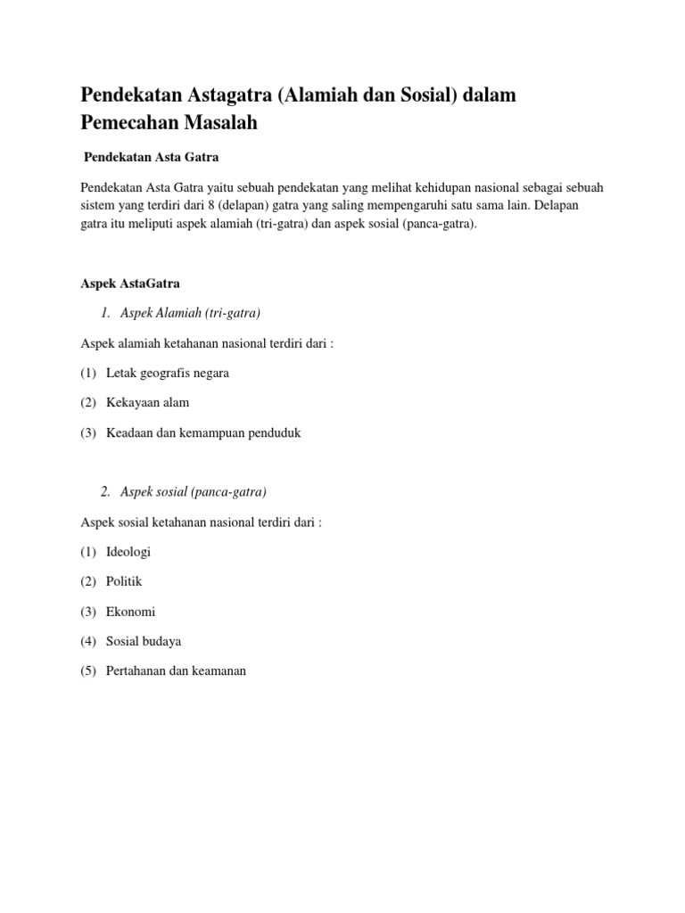 Pendekatan Astagatra | PDF