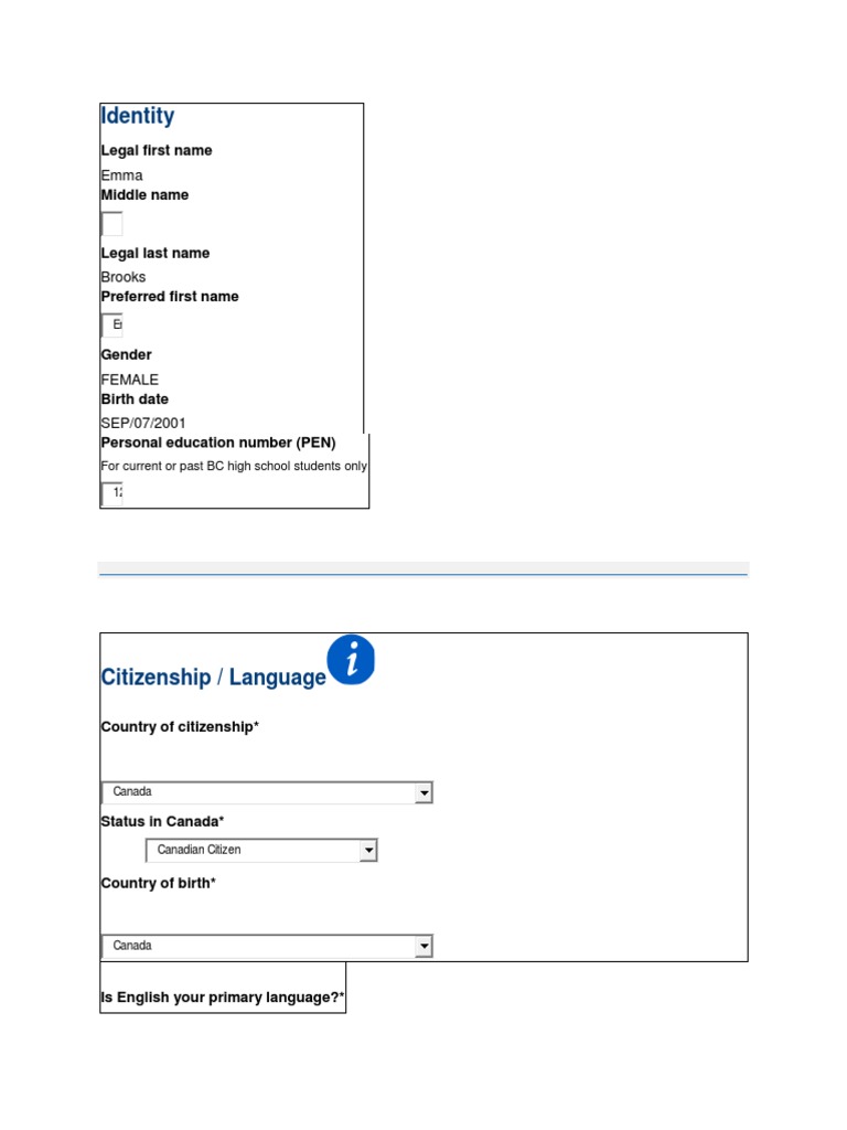 Bcit Application Form | PDF