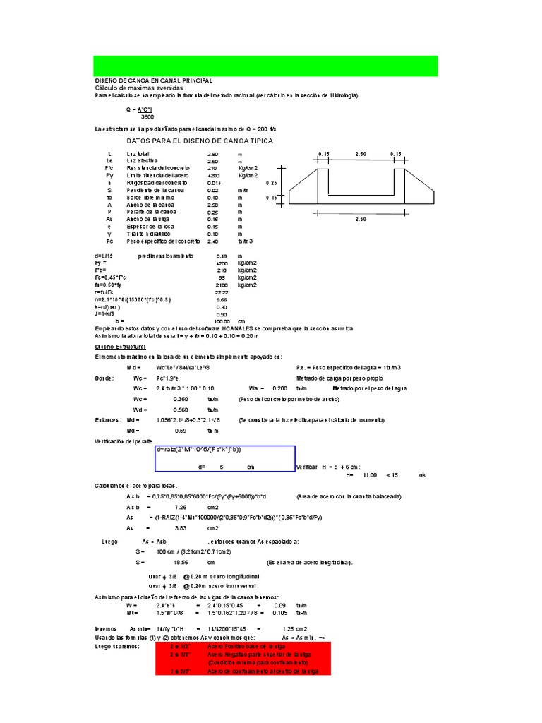 Diseño Estructural de Canoas en Canal 9 | PDF | Materiales de ...
