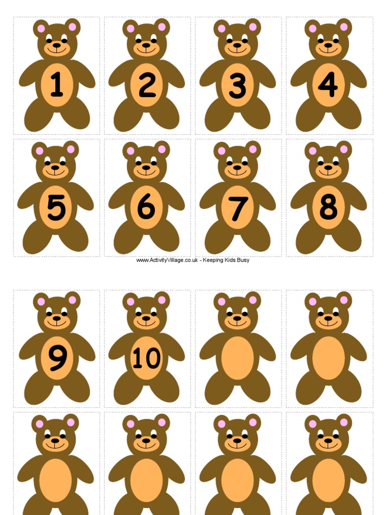 Teddy Number Cards PDF | PDF