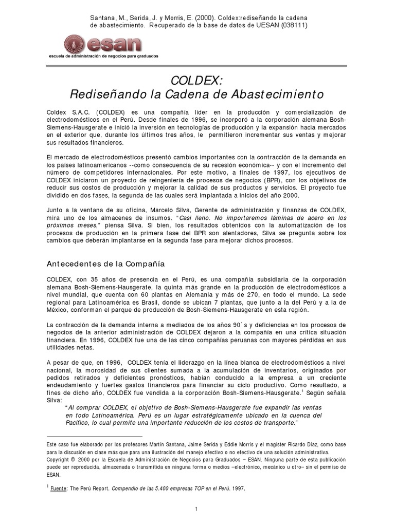 Caso Coldex PDF | PDF | Perú | Software