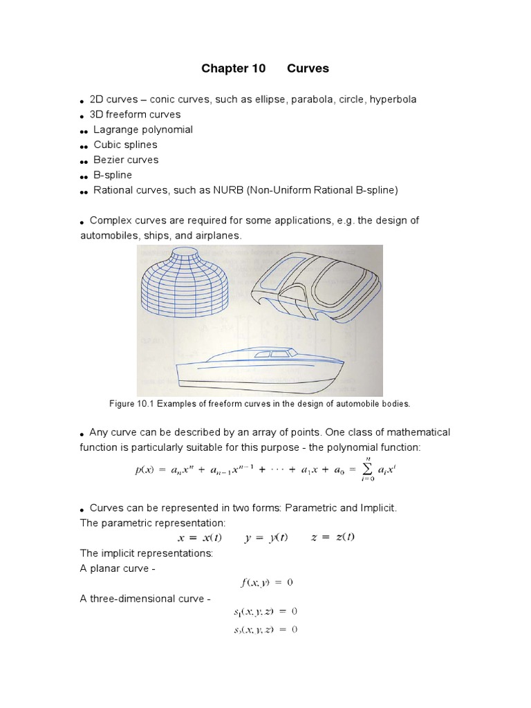 Curves & Splines | PDF | Spline (Mathematics) | Curve