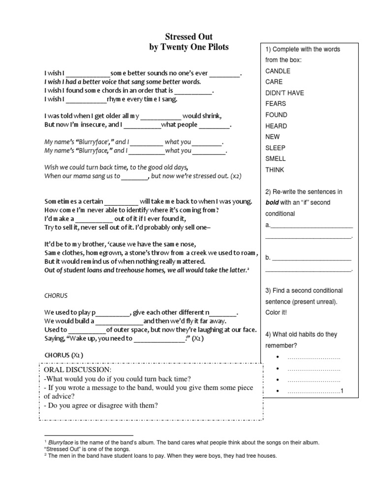 Stressed Out by Twenty One Pilots: I Wish I Had A Better Voice That ...