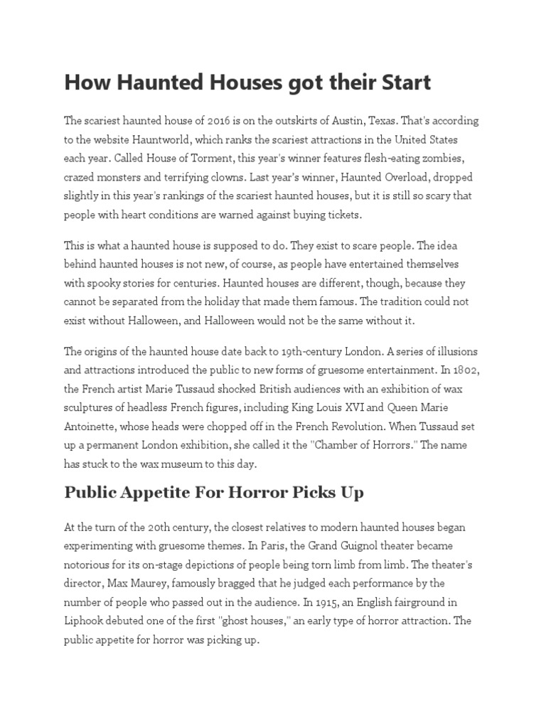 Halloween Haunted House Article | PDF | Leisure
