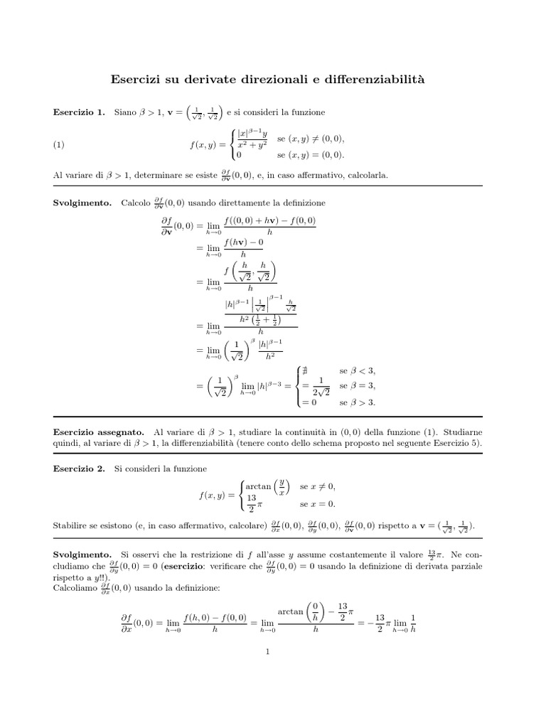 Esercizi Derivate PDF | PDF