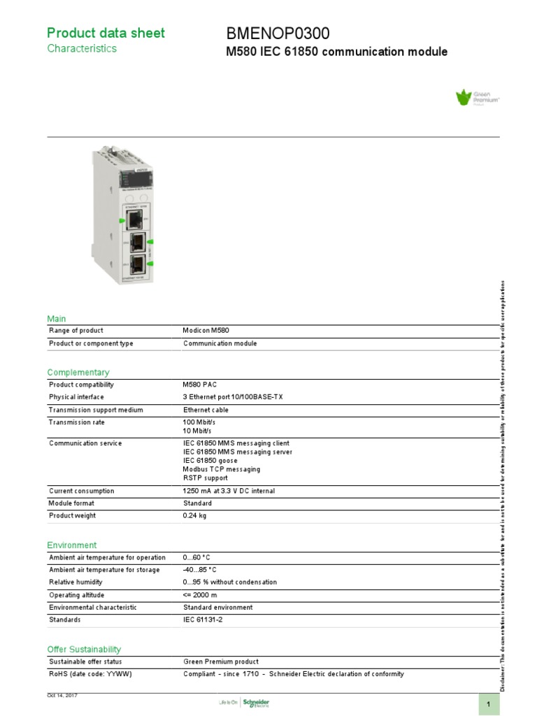 Modicon M580 - EPac Controller - BMENOP0300 | PDF | Data Transmission ...