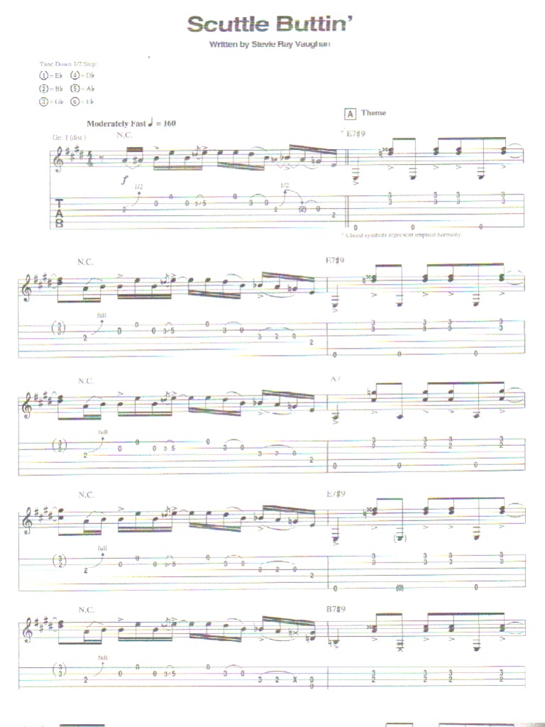 Scuttle Buttin' Guitar Tab Guide | PDF | Teaching Methods & Materials