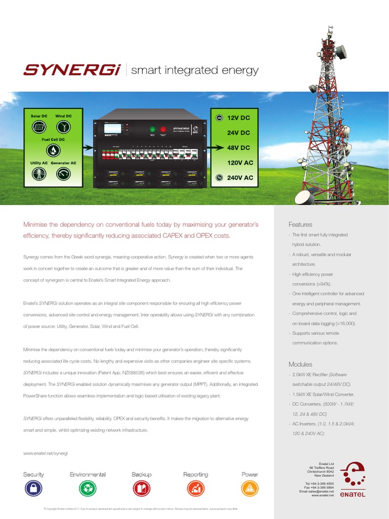 Enatel Synergi-Smart Integrated Energy | PDF | Solar Power | Electric ...