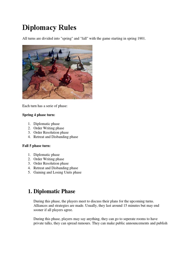 Diplomacy Game Rules Overview | PDF | Diplomacy | German Empire