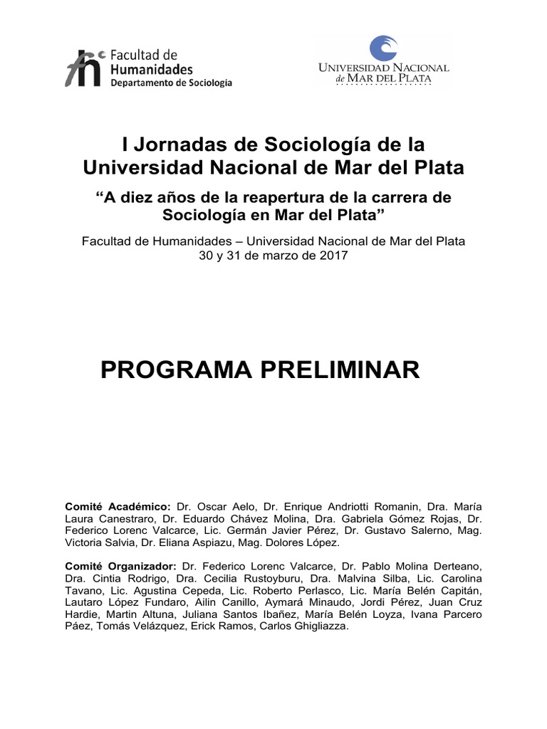 Programa Preliminar | PDF | Buenos Aires | Mujer