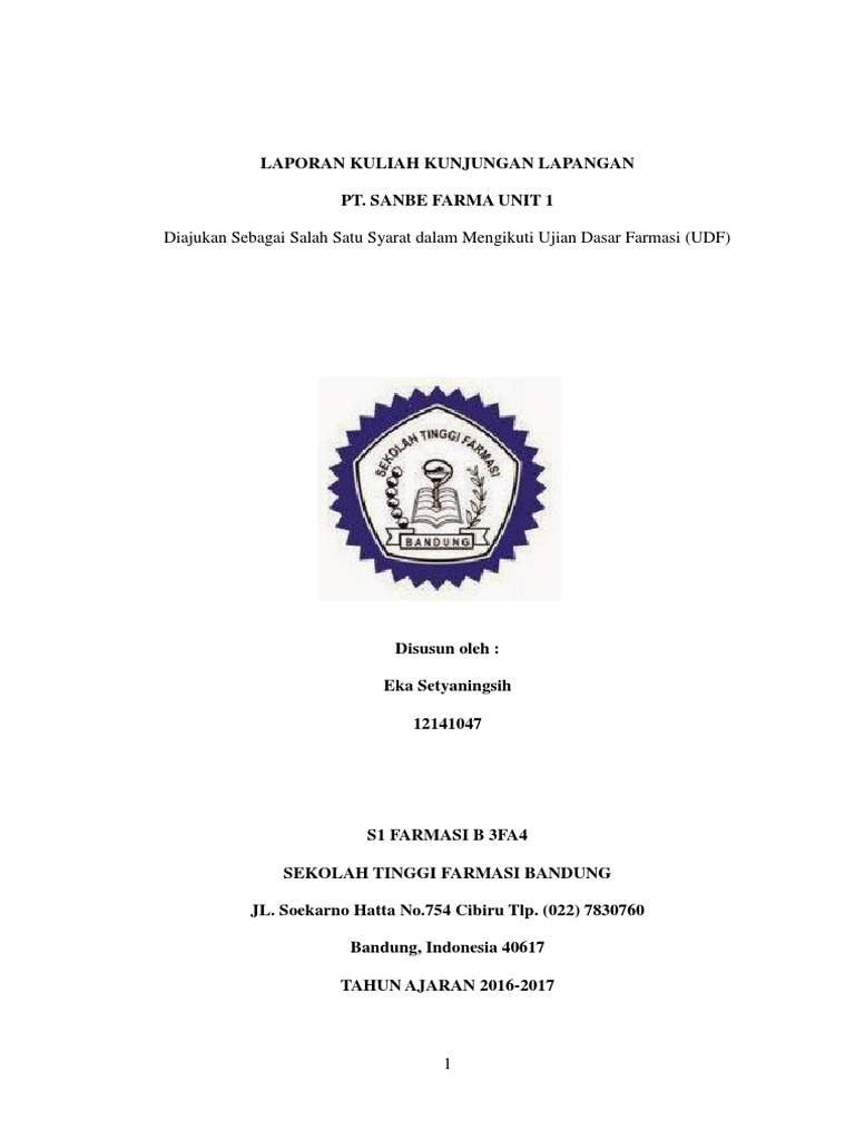 LAPORAN KULIAH KUNJUNGAN LAPANGAN Eka-1 Hasil Revisi | PDF