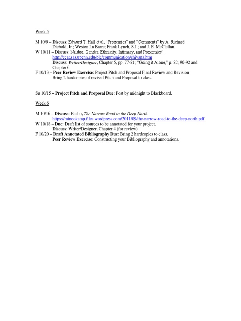 Eng 115 Syllabus Revised Week 5 - 6 | PDF