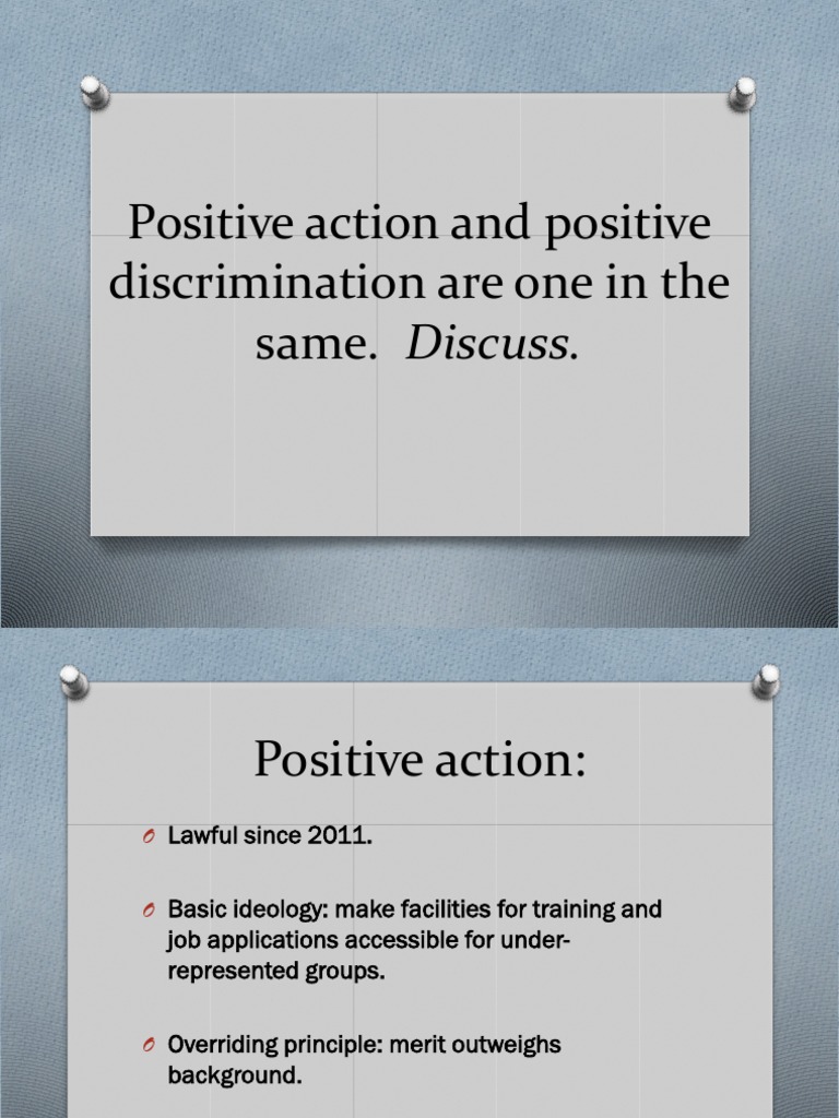 Positive Action and Positive Discrimination | PDF