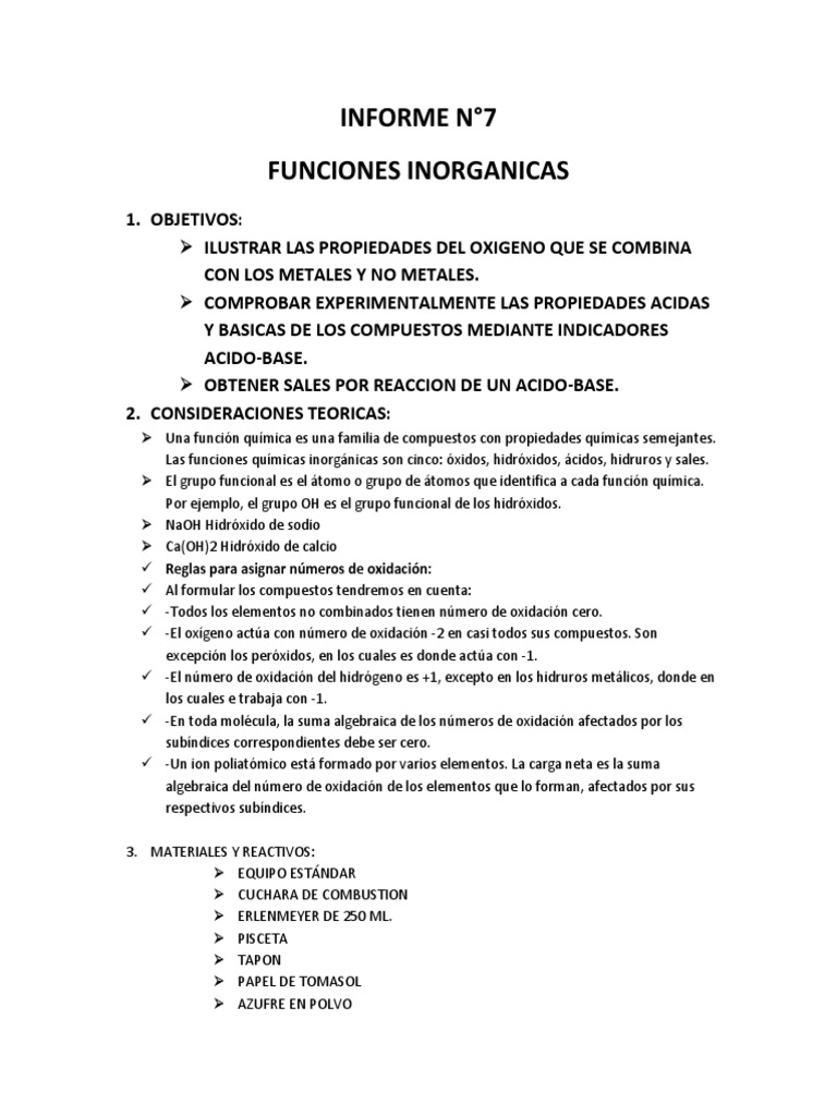 Informe N7 | PDF | Redox | Sal (química)