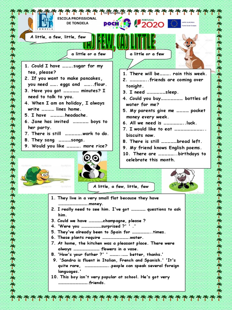 A Guide to Using 'A Little, A Few, Little, Few' in English Sentences ...