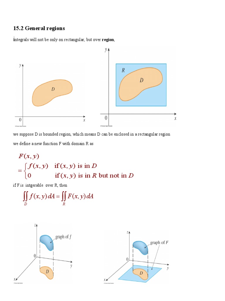 15.2 Double Integrals Over General Regions | PDF | Integral | Calculus